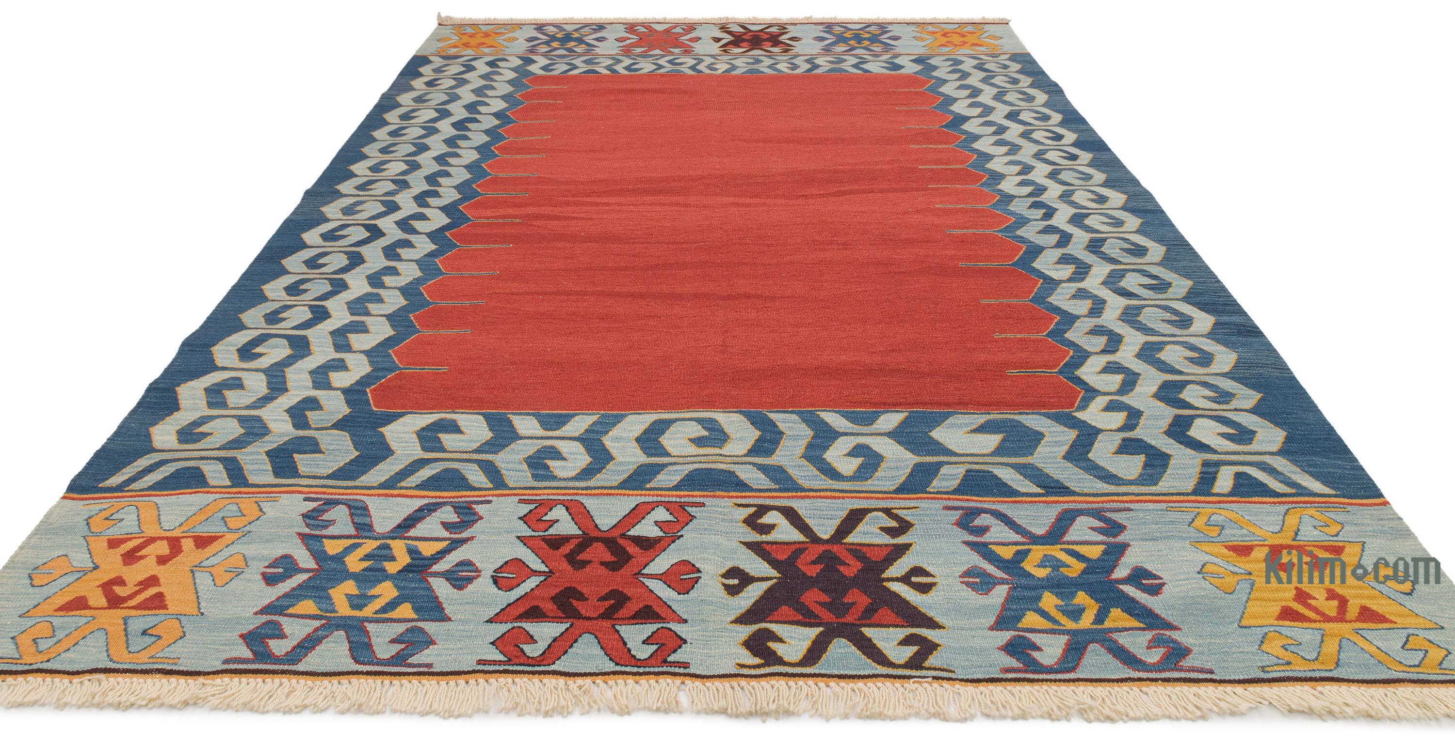 New Handwoven Turkish Kilim Rug - 6' 6" x 9' 8" (78" x 116") - K0008692