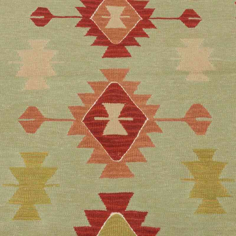 K0043321 Green New Handwoven Turkish Kilim Rug - 3' 1" x 4' (37" x 48")